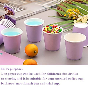 Huaiid 3 Oz 100 Packs Small Disposable Bathroom Mouthwash Cups Bathroom Paper Cups Espresso Paper Cups Pink Paper Hot Cups for Snack Bathroom Espresso Perfect for Home Condos Rvs Campers（Purple）