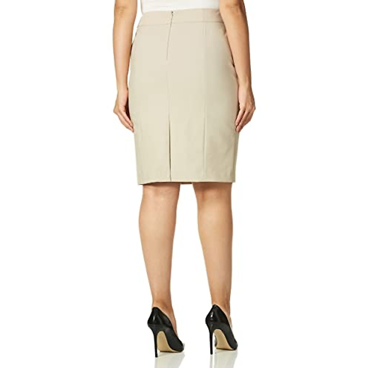 Calvin Klein Women's Straight Fit Suit Skirt (Regular Sizes), Khaki, 16 Plus
