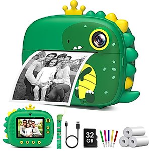 Kids Instant Camera for 3-8 Toddlers Boys Girls Christmas Birthday Gifts 2.4 Inch Screen 12MP / 1080P HD Video Camera Baby Instant Print Digital Camera