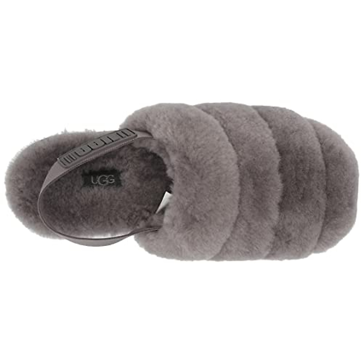 UGG Women's Super Fluff Slipper, Charcoal, 10
