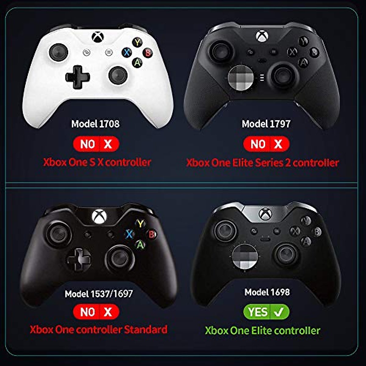 Elite Controller Thumbsticks Replacement – 6 in 1 Original Swap Magnetic Analog Thumb Sticks Set Joystick Parts Repair Accessories Kit for Xbox One Elite Controller Series 1 (Model 1698)