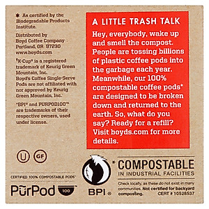 Boyd's Coffee Hi-Rev Medium-Dark roast single serve pods (72 Count)