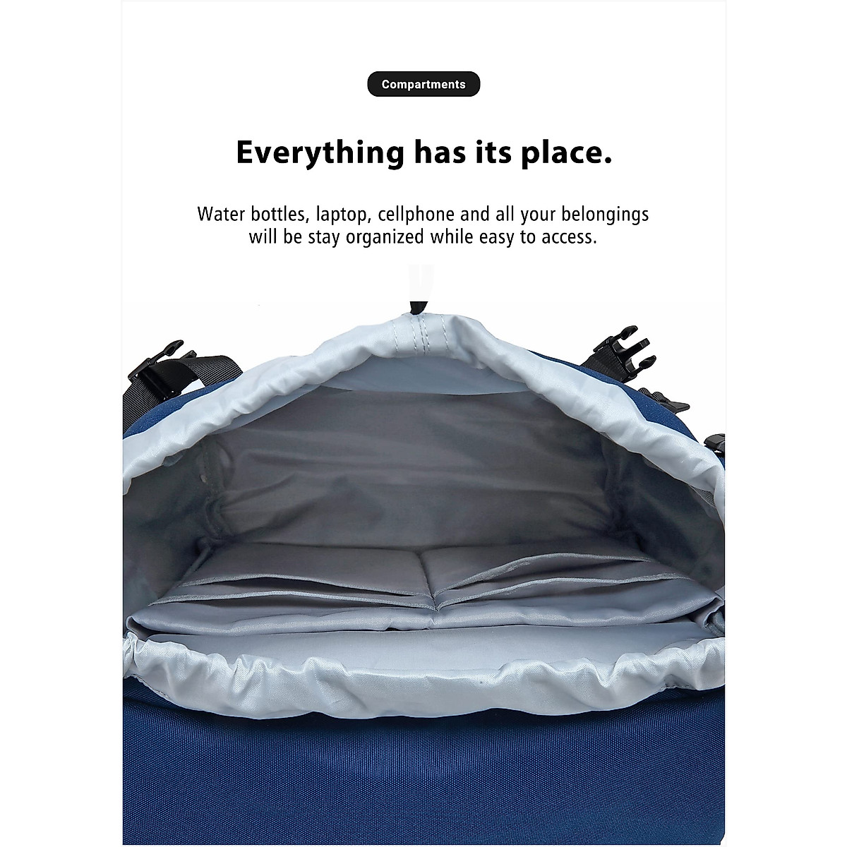 SansPeur EWART Backpack, Casual Back Pack with Laptop Sleeve, designed for Work, Travel, School & College, Navy Blue