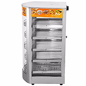 Commercial Food Warmer Display 5-Tier Pizza Warmer Cabinet with Tempered-Glass Door and Free Accessories