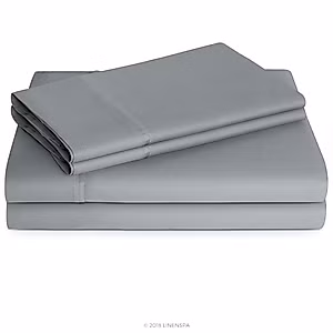 Linenspa 600 Thread Count Ultra Soft, Deep Pocket Cotton Blend Sheet Set - Twin - Stone