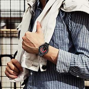 SUPLINK Stainless Steel Case and Band Compatible with Samsung Galaxy Watch 6/5/4 44mm, Rugged Galaxy Watch Case Strap for Men, Black