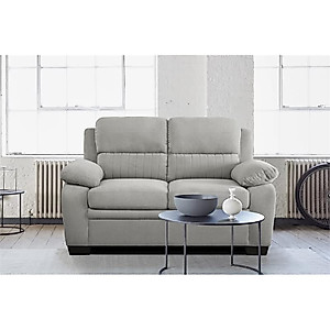 Lexicon Holleman 58" Polyester Fabric Loveseat with Exposed Legs in Light Gray