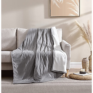 Eddie Bauer - Throw Blanket, Soft & Plush Heated Blanket, Cozy Fleece Bedding with Sherpa Reverse, 5 Heat Setting, Ash