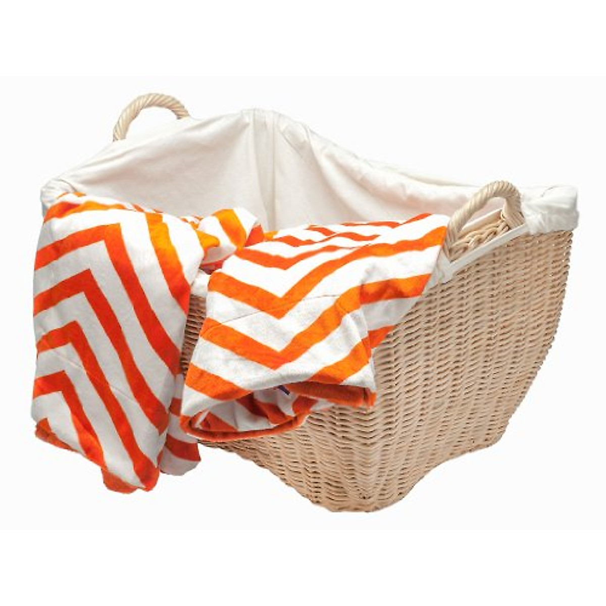 KOUBOO 1060053 Wicker Laundry Basket with Liner, 21.5" x 16" x 15.5", Natural Color