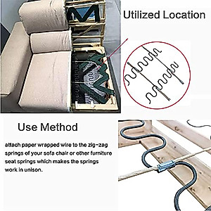 YLM1991 Upholstery Stay Wire for Sofa Furniture Springs, 9 Gauge with 40 Clips (10M/32ft)