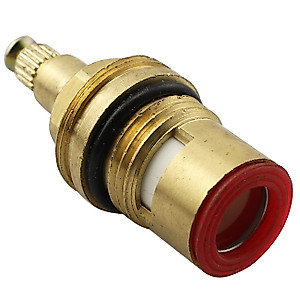 Faucet Valve Ceramic Stem LQ Industrial 1Pair 20 Teeth Ceramic Disc Cartridge G1/2" Replacement Brass Faucet Valve for Bathroom Kitchen