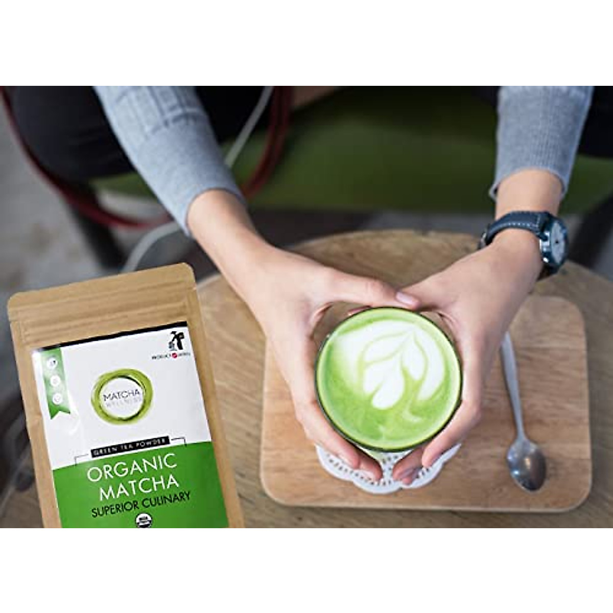 eco heed Organic Japanese Matcha Green Tea Powder - Premium Superior Culinary Grade - Stone Ground No Additives - (3.5oz)