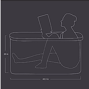 HotMax Portable Bathtub Kit, Foldable Soaking Bathtub for Adults, Freestanding Bathtubs, Hot Bath Tub, Ice Bath, Family Bathroom SPA Tub (Blue)