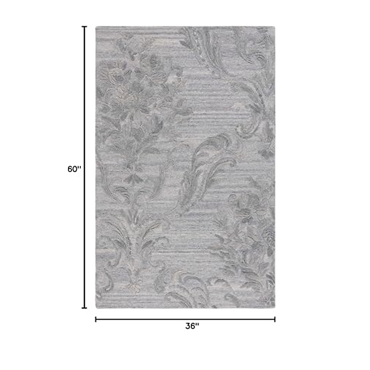 SAFAVIEH Jardin Collection Accent Rug - 3' x 5', Grey, Handmade Wool, Ideal for High Traffic Areas in Entryway, Living Room, Bedroom (JAR732G)