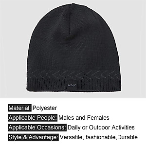OMECHY Mens Winter Warm Knitting Hats Plain Skull Beanie Cuff Toboggan Knit Cap Black