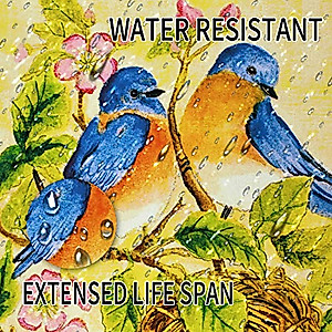 LAYOER home garden flag 12.5 x 18 inches blue welcome hummingbird bird nest spring summer double sided outdoor yard farmhouse decoration