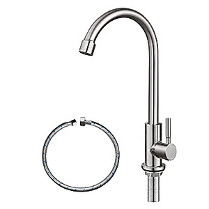 Cold Water Only Faucet SUS304 Stainless Steel Faucet for Kitchen Sink