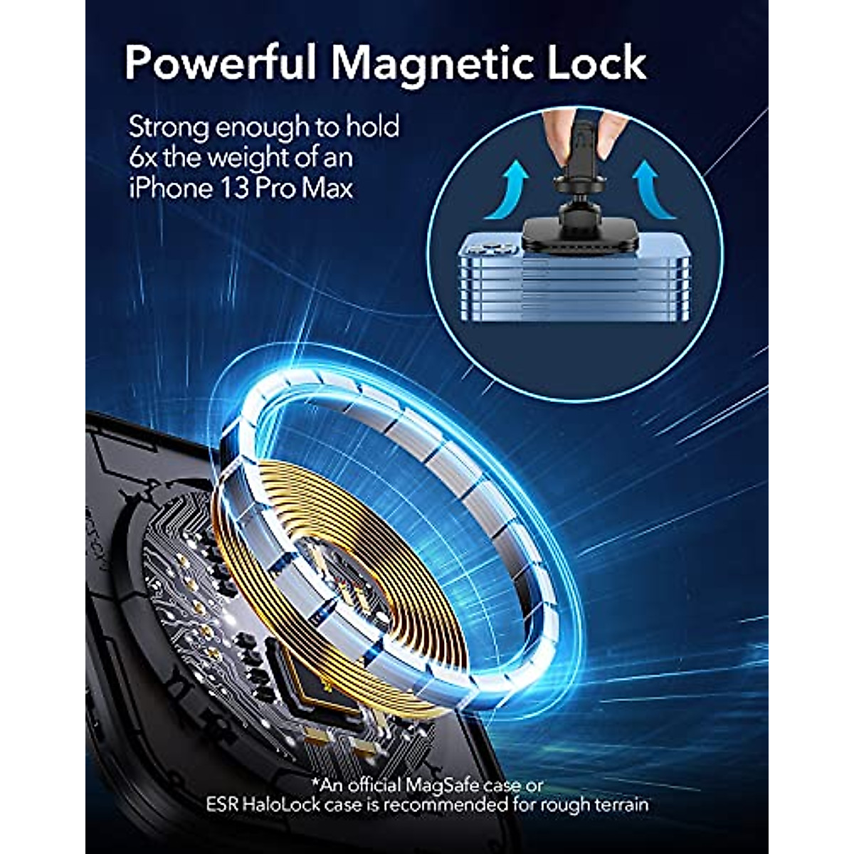 ESR Magnetic Wireless Car Mount Charger (HaloLock), Compatible with MagSafe Car Charger, Air Vent Car Phone Holder for iPhone 14/13/12 Series, Car Accessories, Fast Charging, Strong Magnets, Black