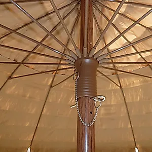 Artist Unknown 8' Wide Hawaiian Tiki Beach Umbrella with Fiberglass Rib & Aluminum Pole, Natural, Adult