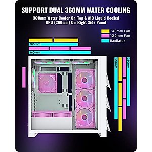 Segotep T3 White Mid-Tower ATX Gaming PC Case, Support Top & Side 360mm Radiators, GPU Snap-On Opening & Closing Front Panel, Type-C Ready, Tool-Free Disassemble (Pre-Install One ARGB & PWM Fan)