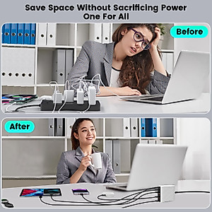 USB C Charger,210W USB C Charging Station 7-Port Fast Charger USB C Charger Block 65W USB-C Laptop Charger USB C And A For MacBook Pro/Air, Pad Series,iPhone 14/13/Pro/13Pro Max/12 Samsung Galaxy Note