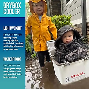 Engel UC7 7.5qt Leak-Proof, Air Tight, Drybox Cooler and Small Hard Shell Lunchbox for Men and Women in Silver