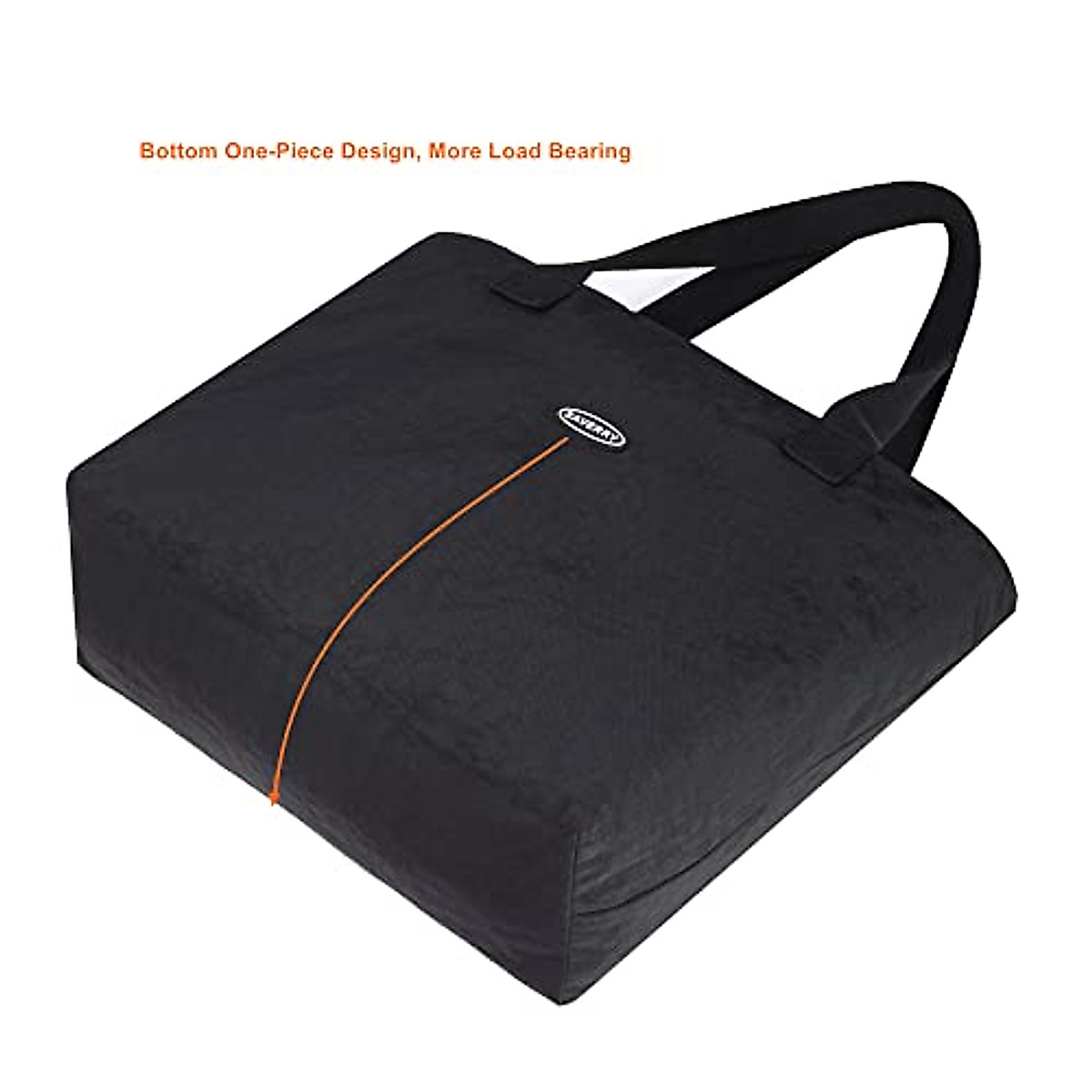SAVERRY Foldable Zipper Closure Large Tote Bag Nylon Water Resistant Shopping Travel Gym Toy Bag Sandproof Beach Bag
