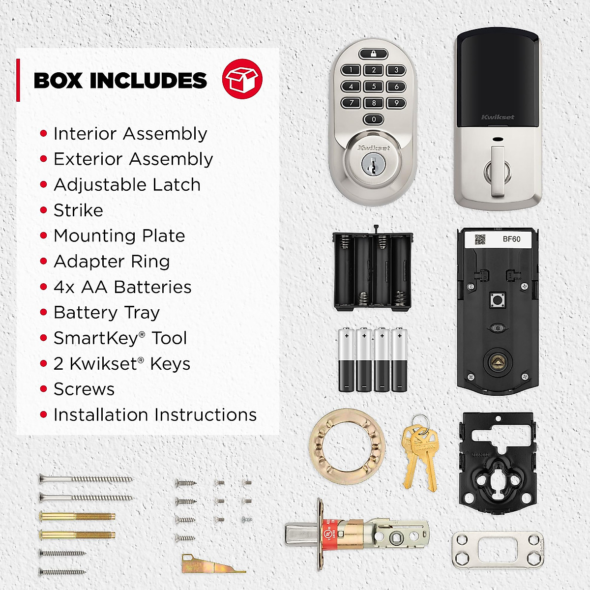 Kwikset 99380-001 Halo Wi-Fi Smart Lock Keyless Entry Electronic Keypad Deadbolt Featuring SmartKey Security, Satin Nickel