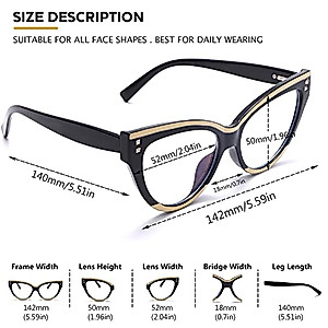 Rmerom Blue Light Blocking Glasses For Women Fake Glasses Fashion Non Prescription Glasses Cat Eye Frames Computer Gaming Eyeglasses