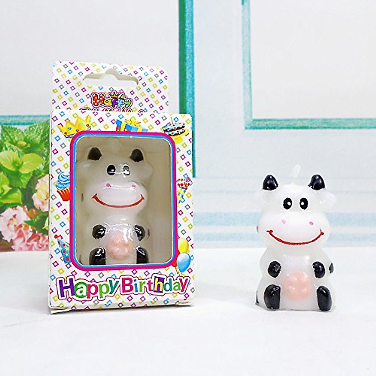 Birthday Candles Gifts Cake Decorations Cute Cartoon Animal Party Decorations for Birthday Party (Little Cow)