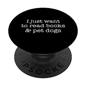 Pet Animal Lover Gift Bookworm Dog Books Reading PopSockets PopGrip: Swappable Grip for Phones & Tablets