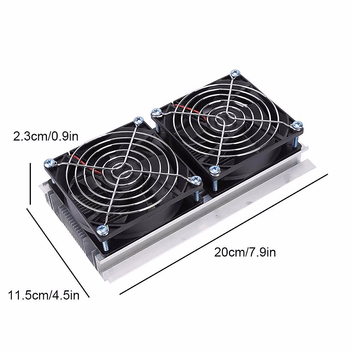 Thermoelectric Semiconductor Radiator Cooler Refrigeration Cooling Fan Heat Sink System Kit,2 Cooling Fans, 2 Large Fans and 2 Cold Junction modules
