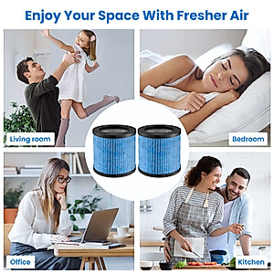 MESTICA Replacement Filter, Compatible with TOPPIN TPAP002 HEPA Air Purifier Comfy Air C1, Compare Part # TPFF002 (Pack of 2)