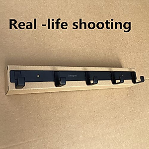 Jiafengyuan 2 Pack Hat Rack Key Hook Bathroom Hook Door Hanger Hook Wall Coat Rack Coat Hooks Wall Hook Wall Mounted Aluminum Alloy Hook Rack for ClothesTowel Rack (5 Hooks Black)