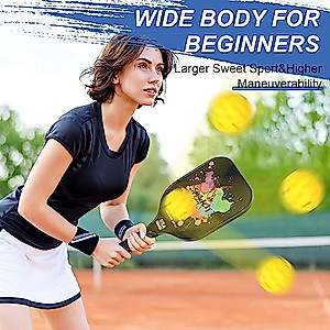 Dikoro Pickleball Paddles, USAPA Approved Fiberglass Pickleball Set with Pickleball Rackets, 4 Indoor Outdoor Pickleball Balls, Portable Pickleball Bag, Families Paddle Accessories for Men and Women