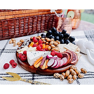 Vagabond House Rabbit Wood Cheese/Bar Board Round Acacia Hardwood Cheese/Serving Board 10 inch Diameter .75 inch Tall