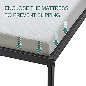 IMUsee Heavy Duty Full Size Platform Bed Frame with 16.5" Large Under Bed Storage Space, Sturdy Metal Frame/ Mattress Foundation/ No Box Spring Needed/ Easy Assembly/Noise-Free
