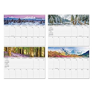 2024 Changing Seasons Big Grid Wall Calendar, 12-Inch x 9-Inch Size Closed, 18-Inch Size Open, Large Bookstore-Quality, Spiral-Bound Hanging Monthly Wall Calendars for Kitchen & Office, by Current