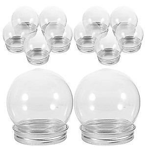 Globe 12pcs DIY Snow Globe Clear Plastic Water Globe Clear Snow Globe with Screw Off Cap for DIY Crafts Home Decoration Gifts Bottles