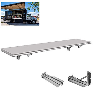 Sidasu 50" L x 12''W Stainless Steel Concession Shelf,Folding Shelf Stainless Steel Food Shelf Stand Serving for Concession Serving Window, Restaurant and Bar