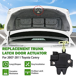 Trunk Lock Latch for Toyota Camry 2007 2008 2009 2010 2011 Replacement Camry Rear Trunk Lid Release Latch Door Lock Actuator Motor Assembly Replace 64600-06010, 931-860