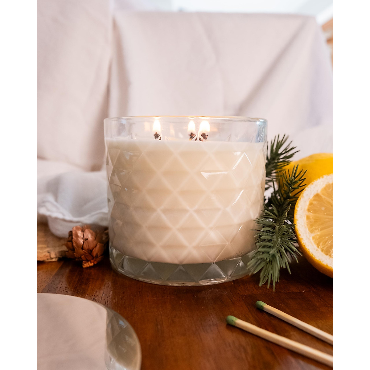 Gold Canyon Original Medium Candle, Cozy Cabin Scented Candle, 14 oz., Three Wicks, 100% Natural Soy Wax Candle, Notes of Orange Peel, Warm Spices, & Cedar Embers | 35+ Hours of Burn Time