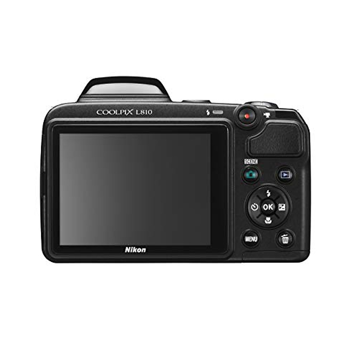 Nikon COOLPIX L810 16.1 MP Digital Camera with 26x Zoom NIKKOR ED Glass Lens and 3-inch LCD (Black) (Old Model) (Renewed)