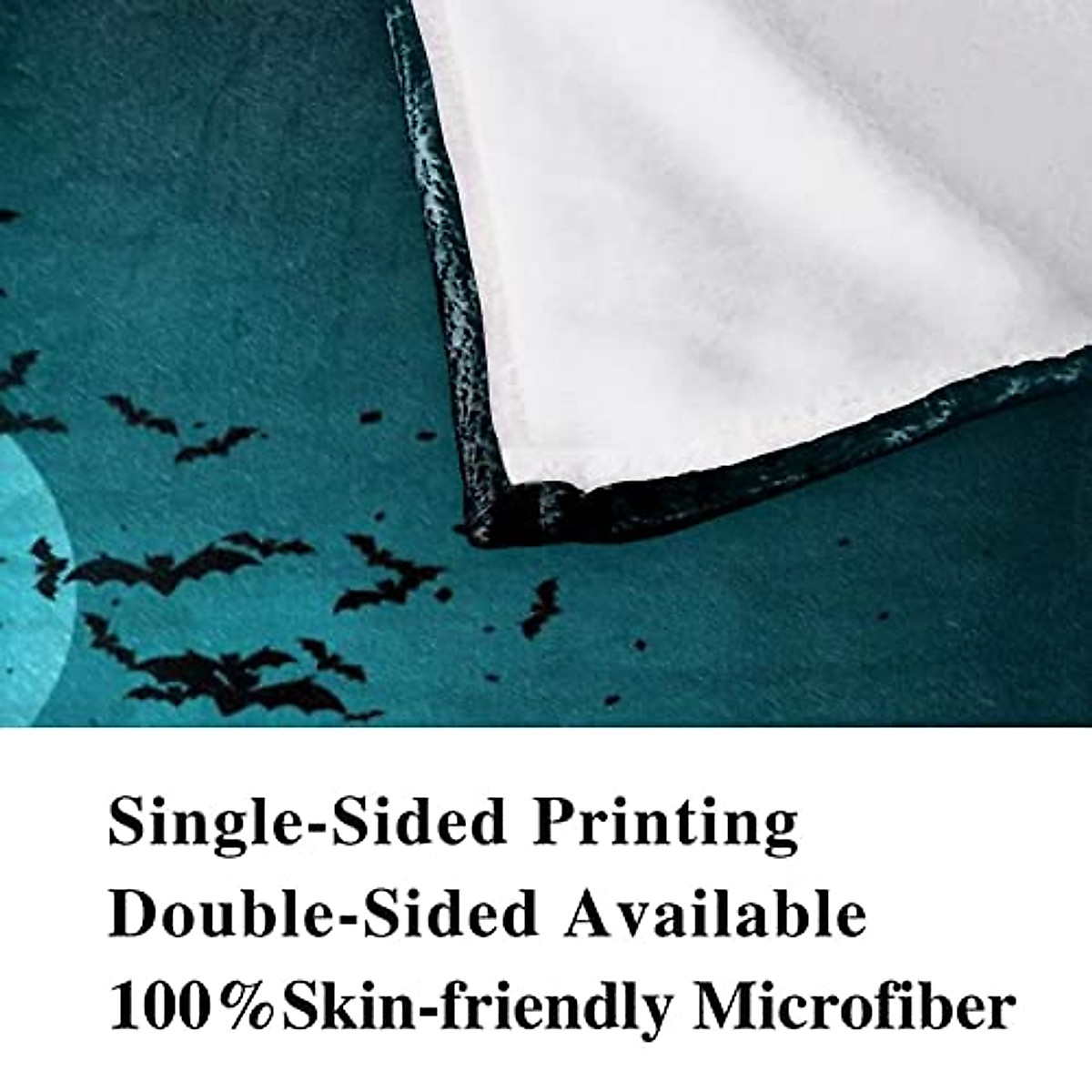 Lightweight Fleece Blanket for Sofa,Halloween Full Moon and Bats,Soft Blanket and Throw Blankets for Bed Couch