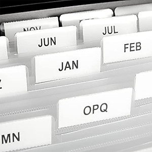 Juvale 25 Pocket Accordion File Organizer with Handle, Alphabetical Tabs, Expandable Portable File Tote for Letter Size Documents, Home, Office (13 x 10 x 3 in), Black