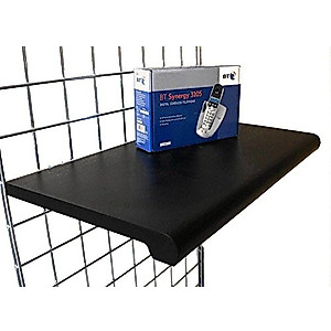 Only Garment Racks #5901BLACK (Pack of 4) Injection-Molded Shelves, 13" Depth x 24" Length, Black (Pack of 4)
