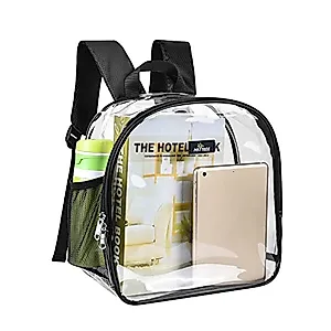 MAY TREE Small Clear Backpack Stadium Approved for Concert, Beach, Work, Travel & Sporting