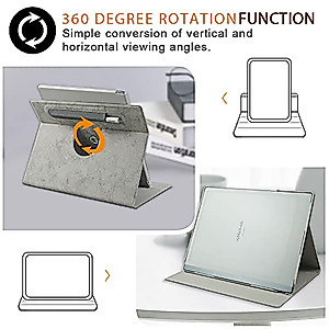 Xuanbeier Rotation Case Compatible with Remarkable 2 Paper Tablet Protective Cover with Pen Holder and Stand Funktion,Gray