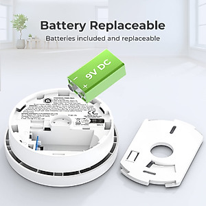 Smoke Detector, GuardryShely Fire Alarms Smoke Detectors with Photoelectric Sensor, Smoke Detector Battery Included with Silence Function and Low Battery Signal, Fire Alarm GW206C for Home, 4 Packs