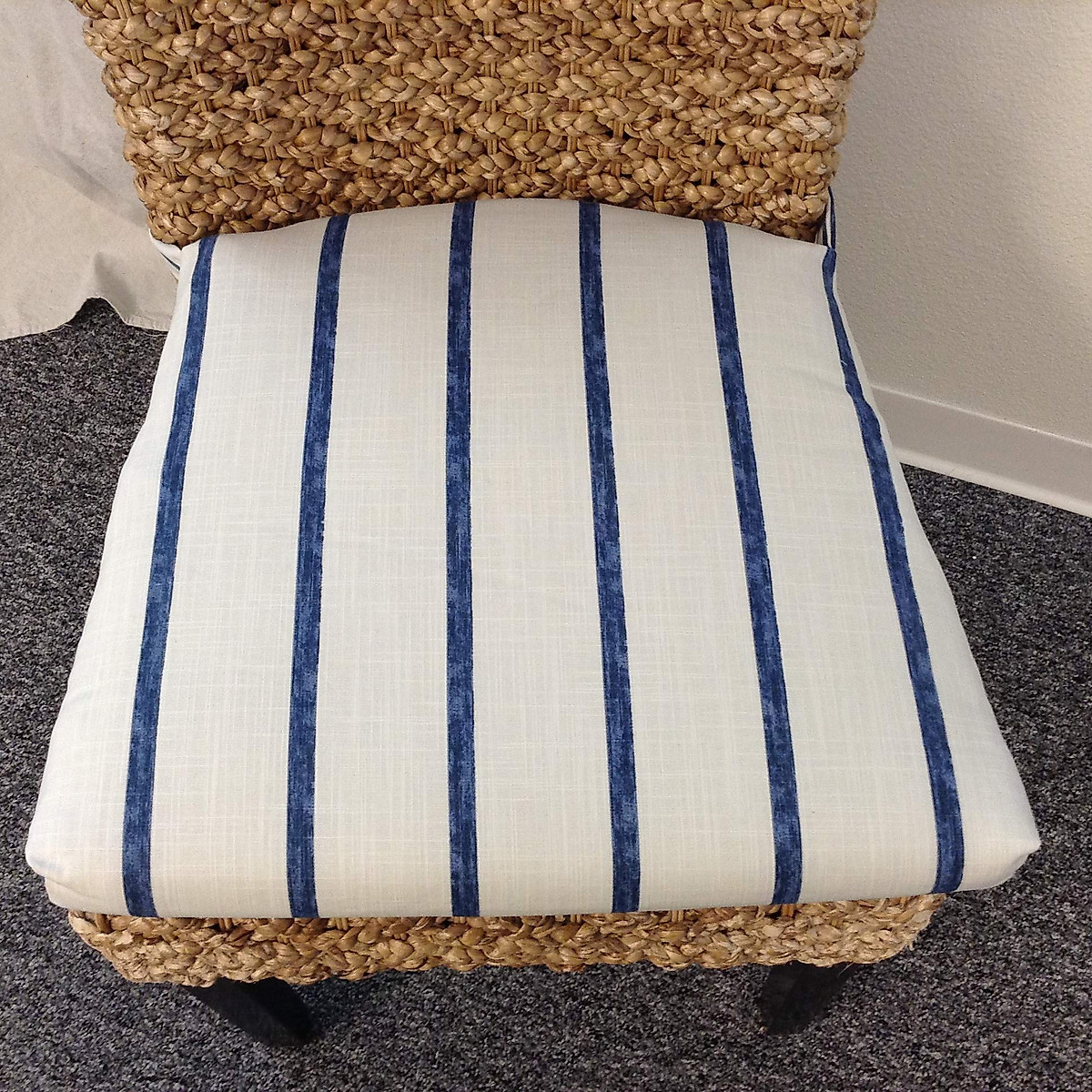 Chair Cushion Pad - Wicker Chair Cushion - seat cushion with 37" ties and removable foam insert Farmhouse Chair Cushions - Kubo Chair Replacement Cushion